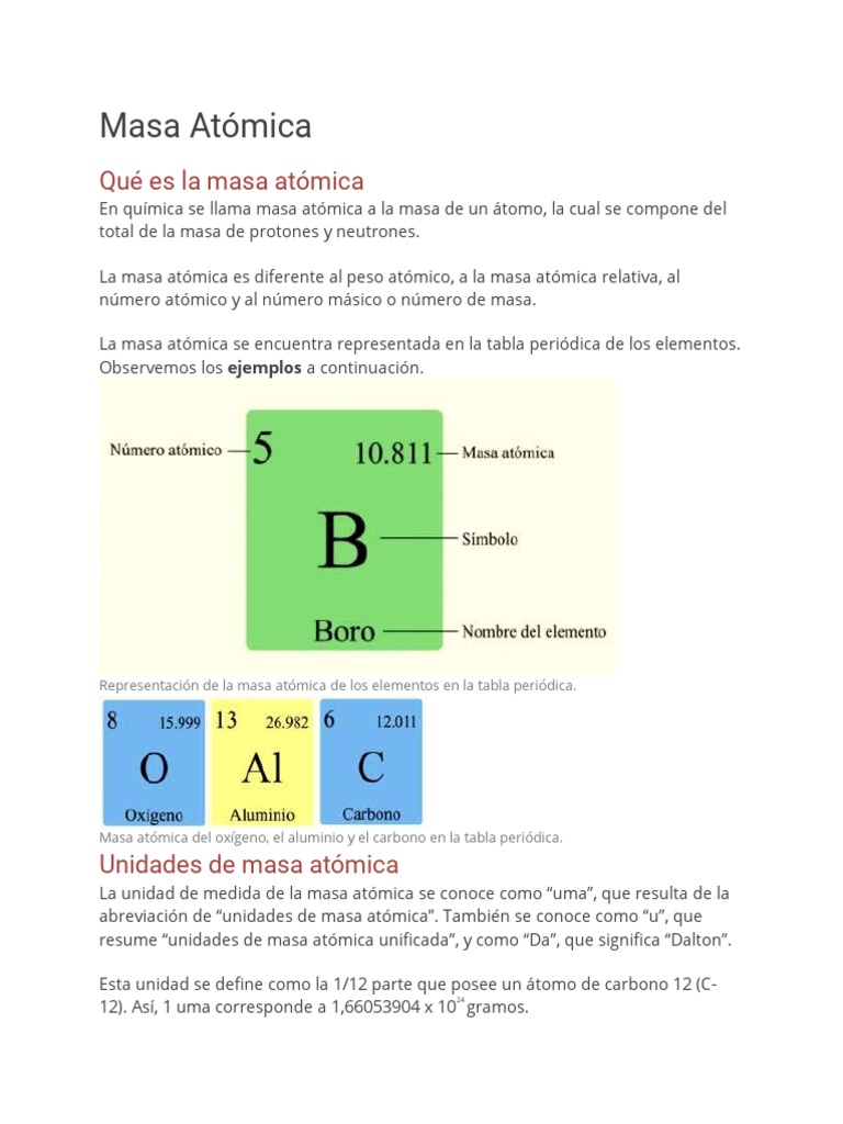 Masa Atómica | PDF