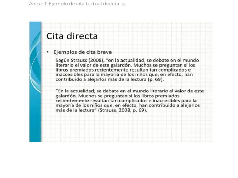 Anexo Ejemplo de Cita Directa PDF | PDF