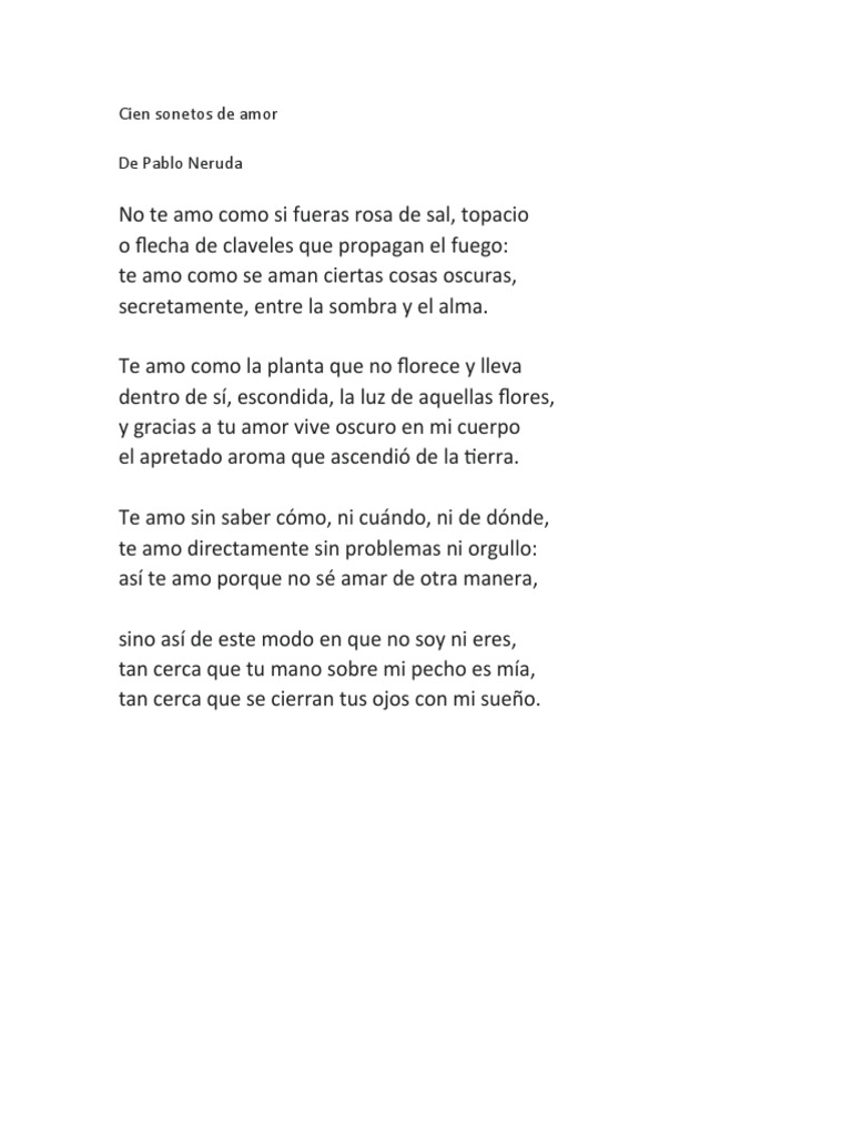 Cien Sonetos de Amor | PDF