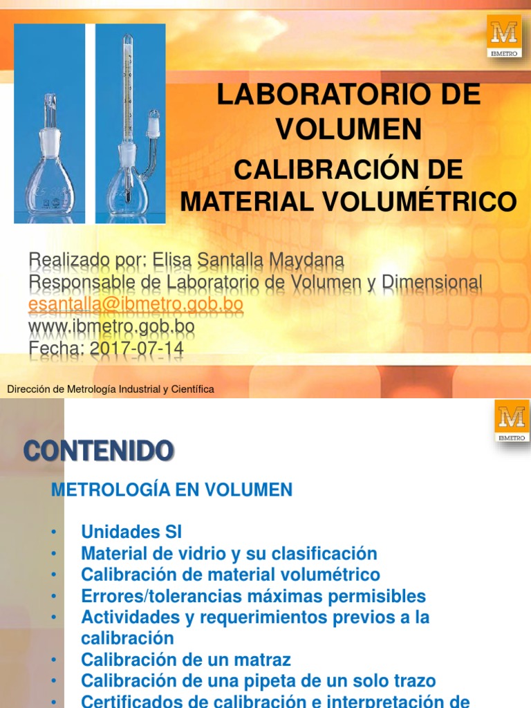 Calibración y clasificación de material volumétrico | PDF