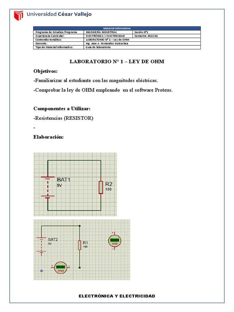 Guía de Laboratorio - Proteus | PDF | Electrónica | Laboratorios