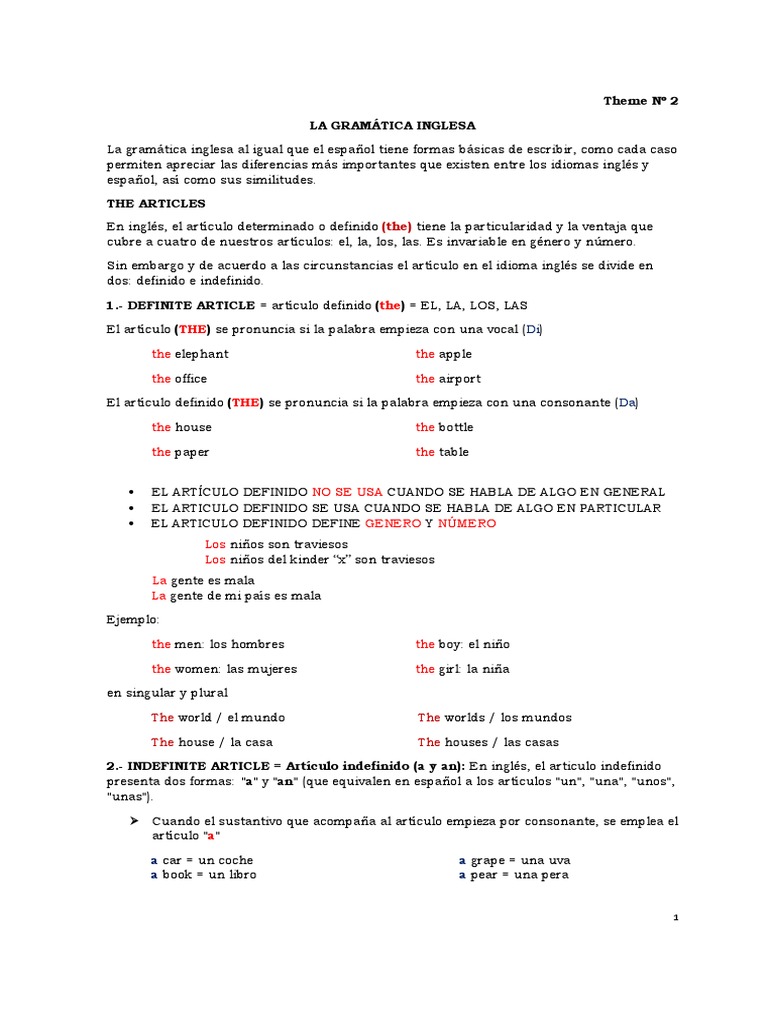LA GRAMÁTICA INGLESA.pdf | PDF | Lengua española | Idioma en Inglés