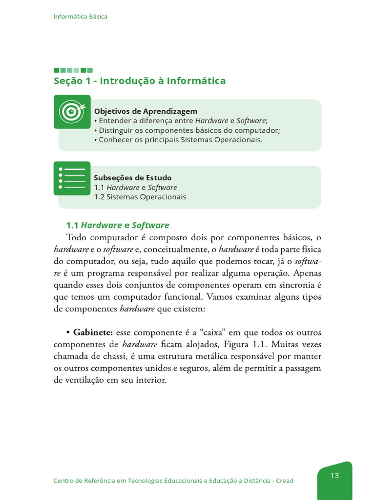 Introdução à Informática Básica | PDF | Hardware de computador ...