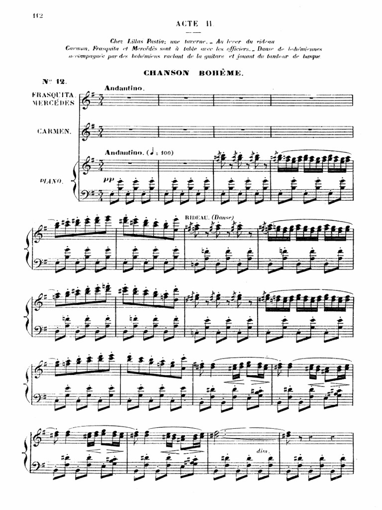 Chanson Bohême, Carmen - Bizet PDF | PDF