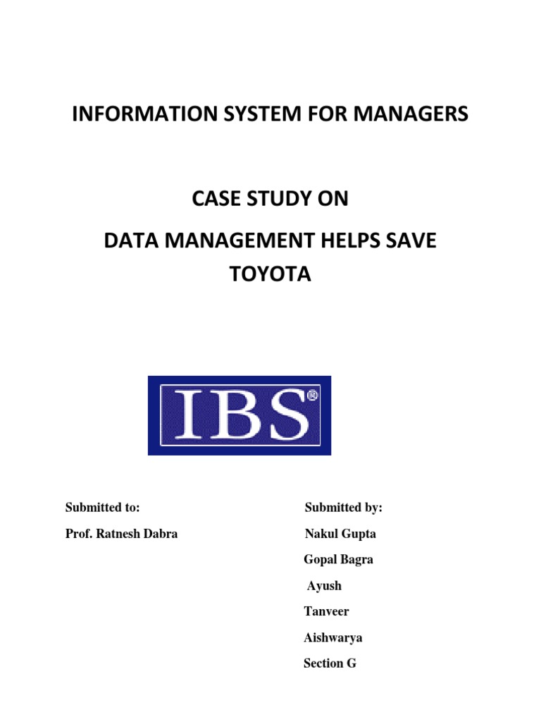 Toyota's Data Management Success Story | PDF | Toyota | Car