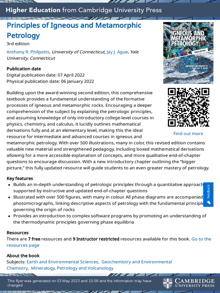Principles of Igneous and Metamorphic Petrology PDF | PDF