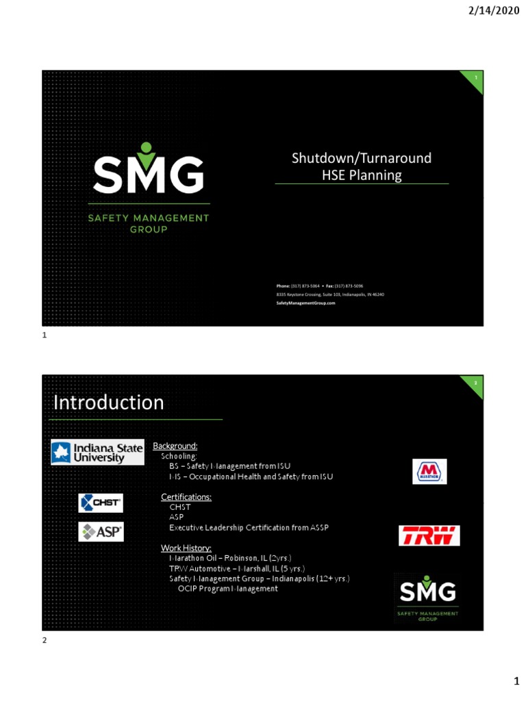 Hse Plan Shutdown | PDF