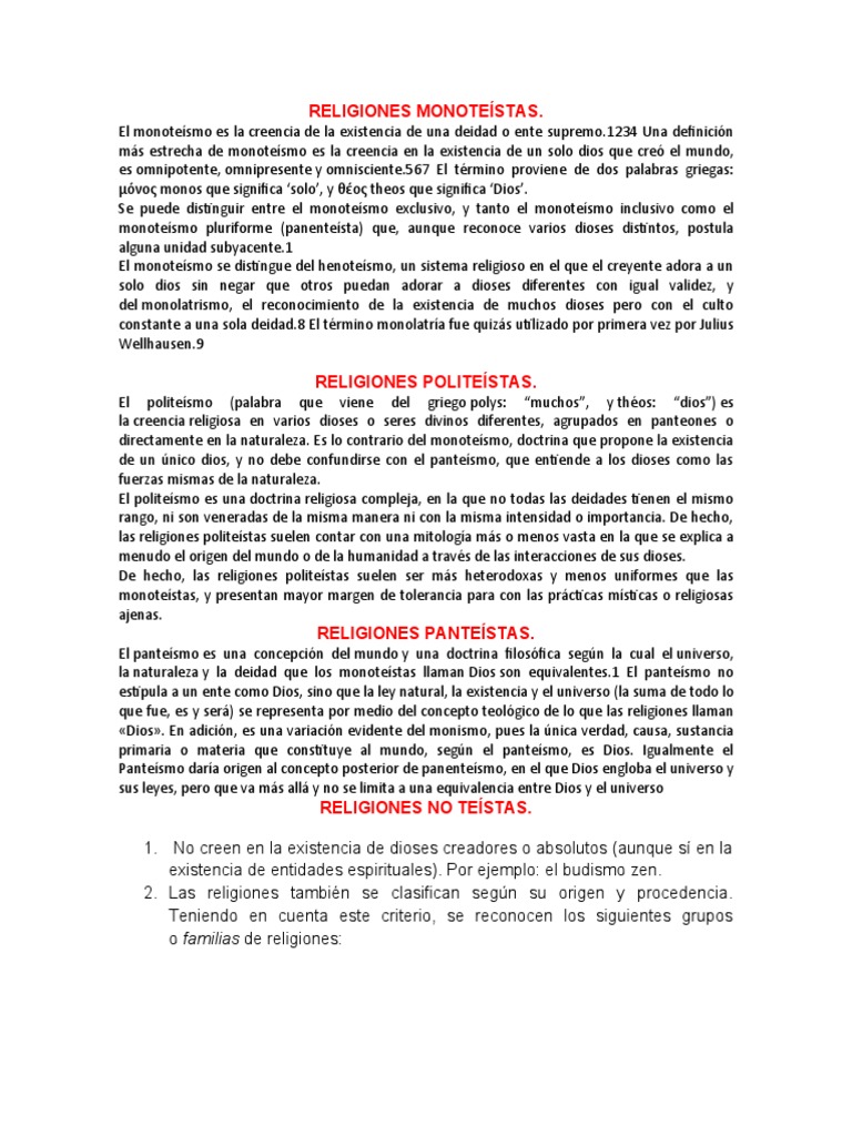 6 Tipos de Religiones | PDF