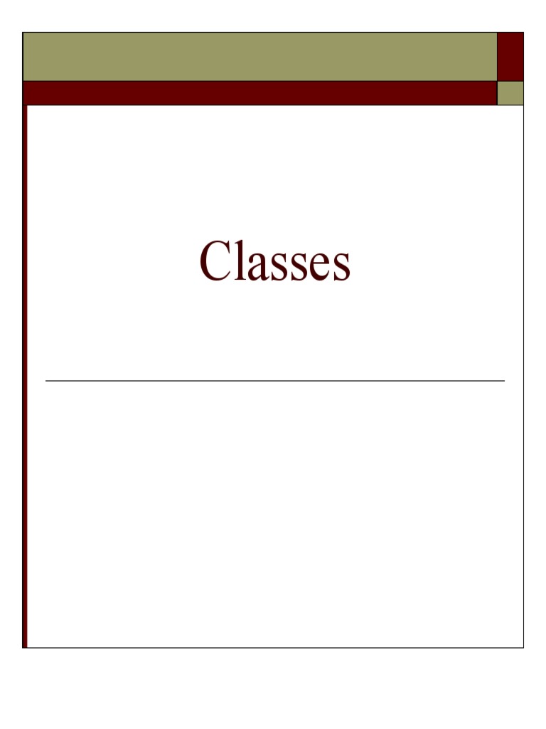 Classes | PDF | Programming | Constructor (Object Oriented Programming) Classes | PDF | Programming | Constructor (Object Oriented Programming)