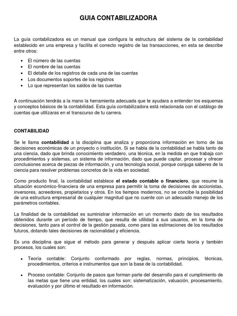 Ejemplo de Guía Contabilizadora PDF | PDF | Bienes (Ley) | Contabilidad