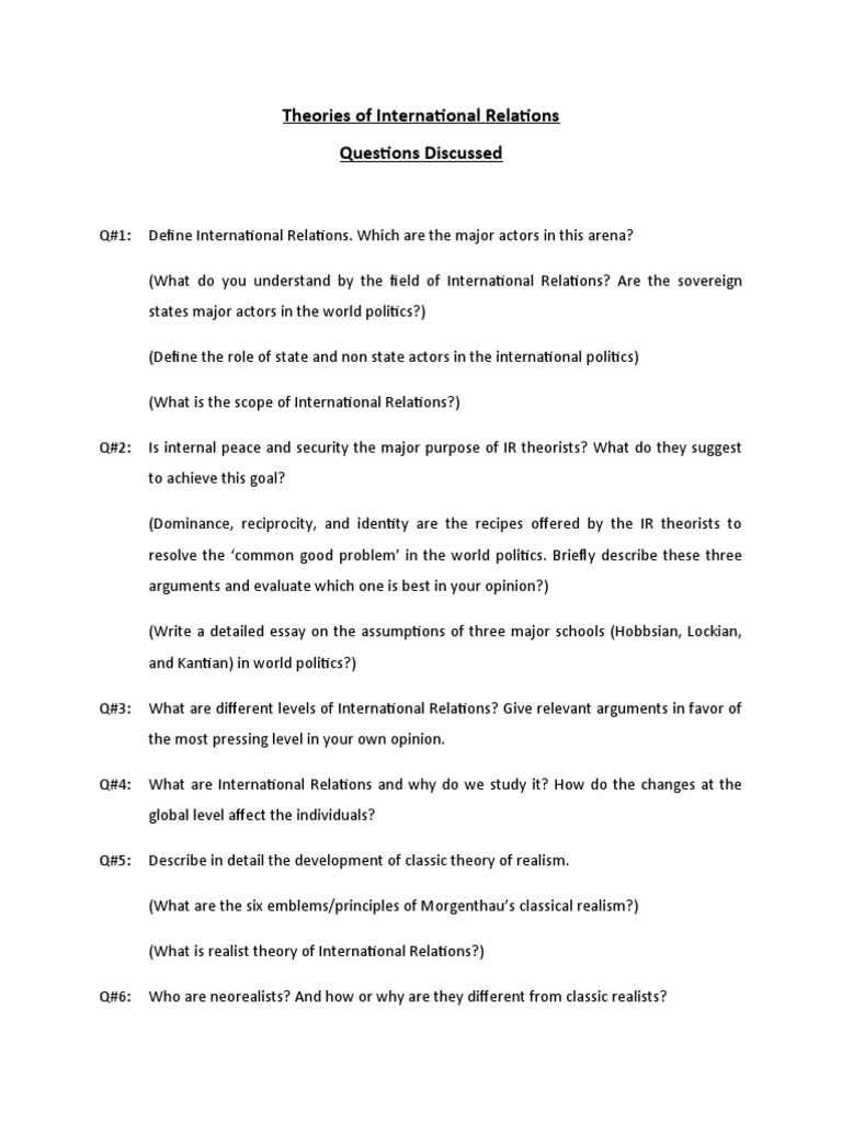 Theories of International Relations | PDF