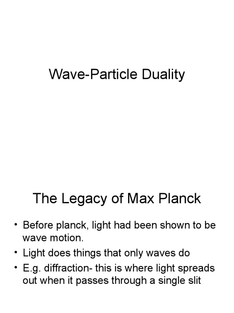 Wave-Particle Duality | PDF | Electron | Wavelength