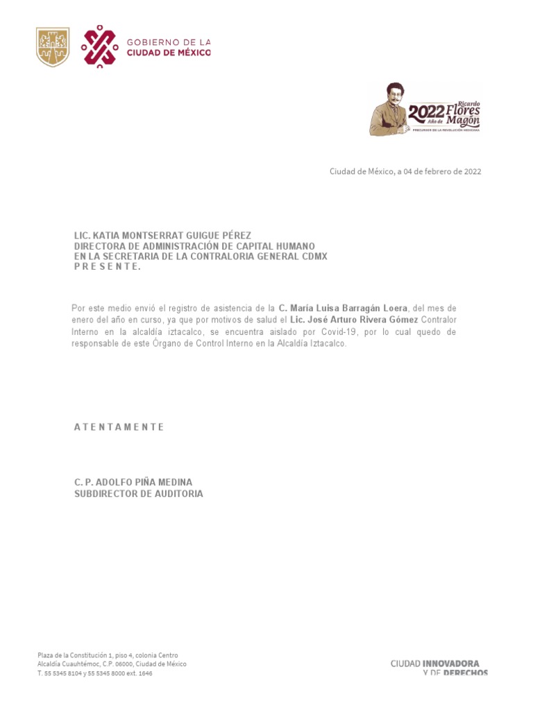 Machote de Oficio | PDF