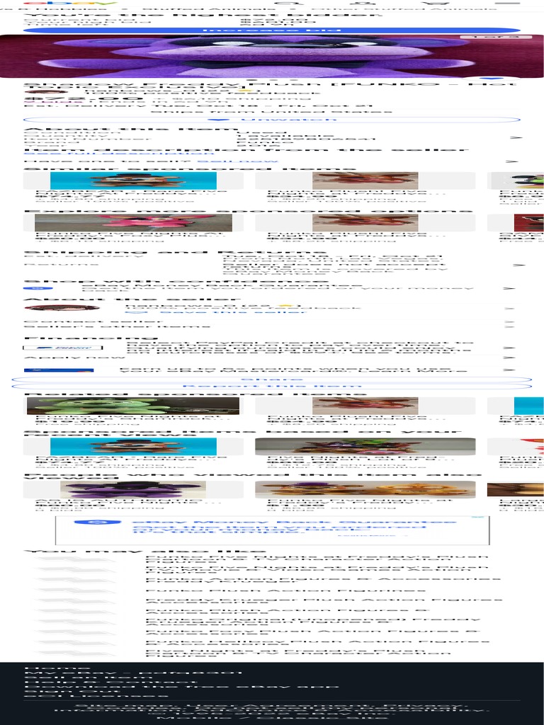 Shadow Freddy Plush (FUNKO - Hot Topic Exclusive) Ebay PDF | PDF | E Bay