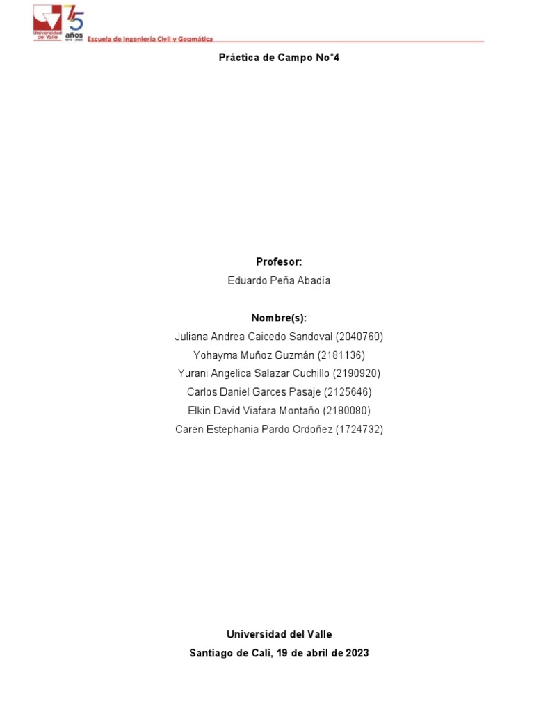 Práctica de Campo No4 | PDF