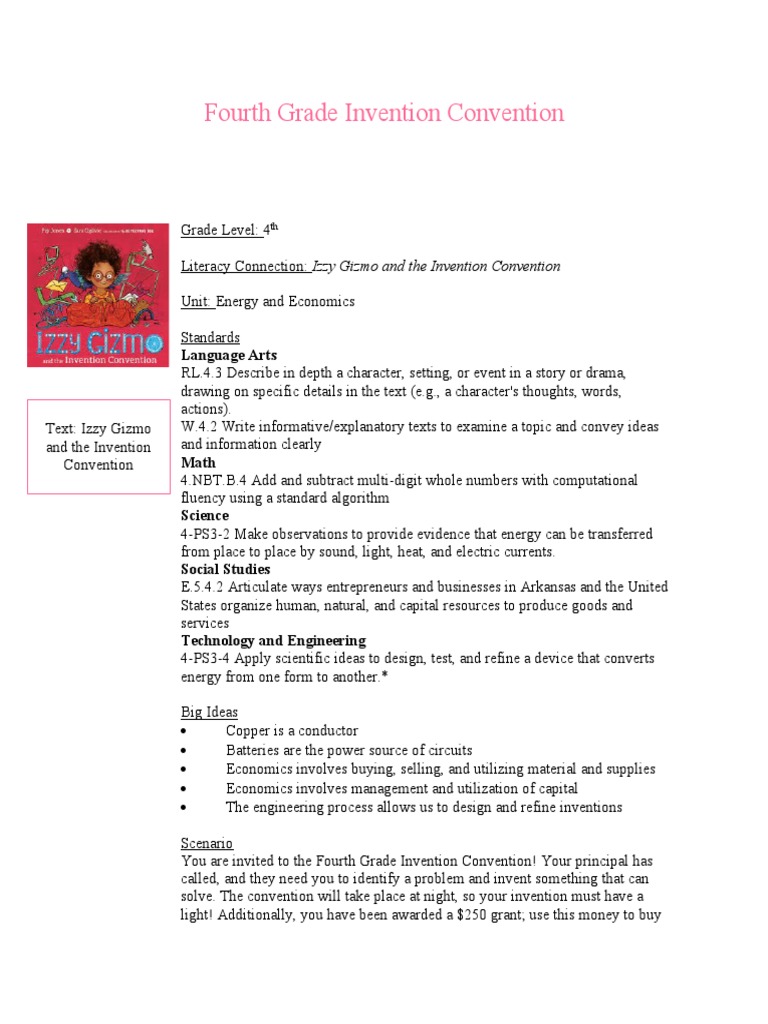 Fourth Grade Invention Convention Guide | PDF