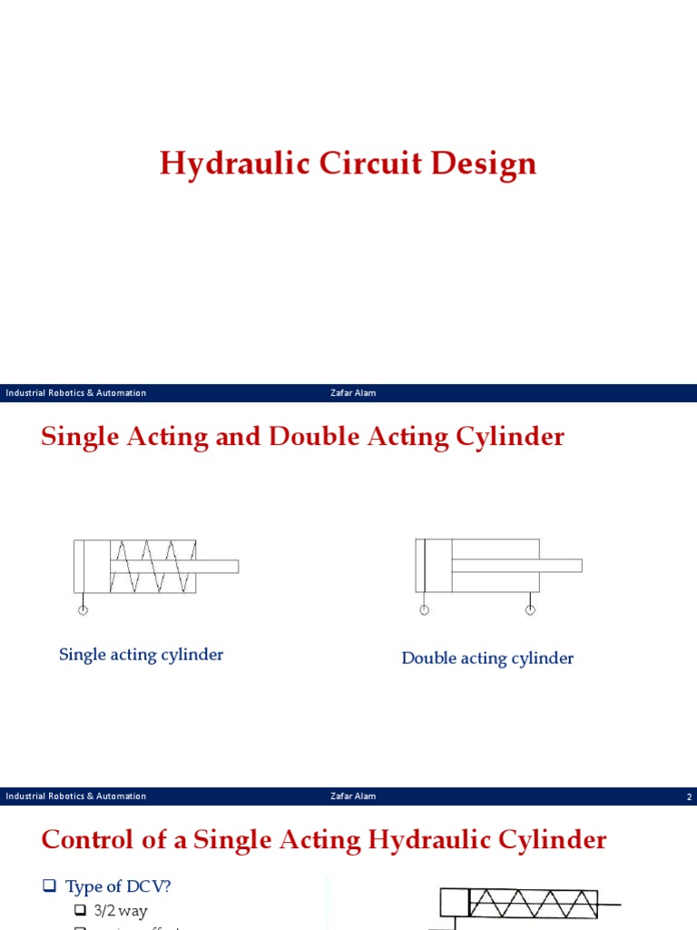 Lecture 4 & 5 - Hydraulic Circuit Design PDF | PDF | Pump | Valve