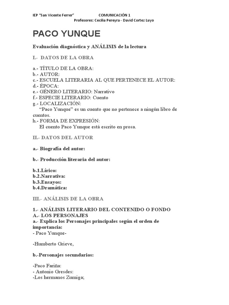 Paco Yunque | PDF Paco Yunque | PDF