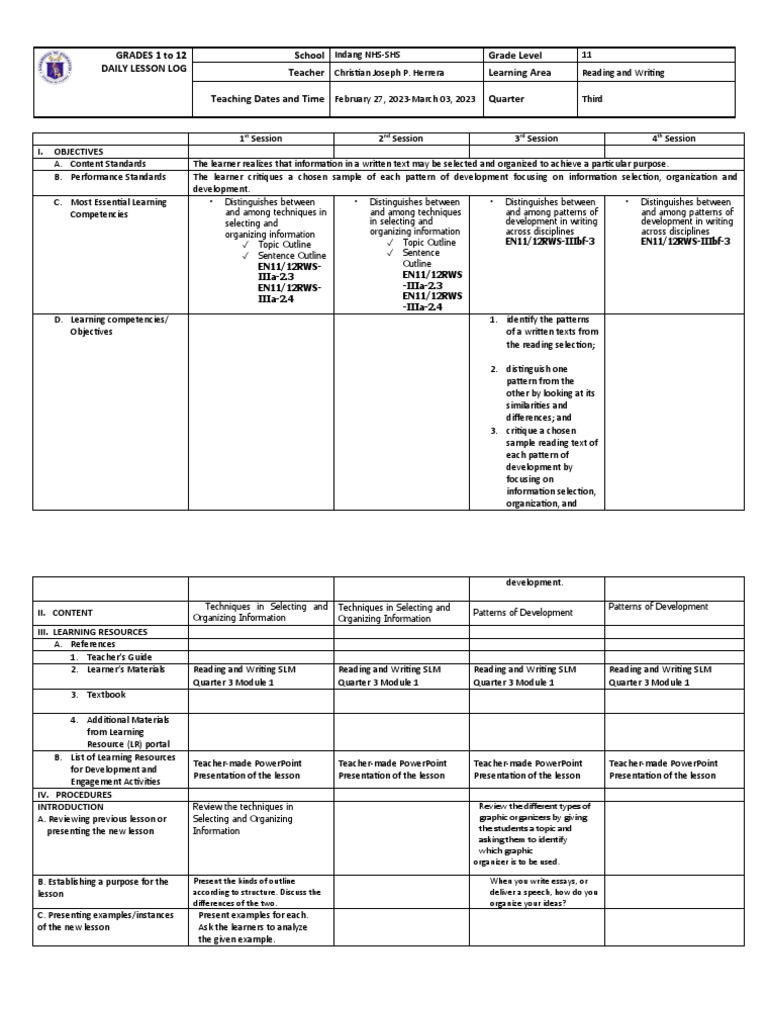 HERRERA DLL RaW 3RDQ Week3 | PDF | Learning | Education Theory