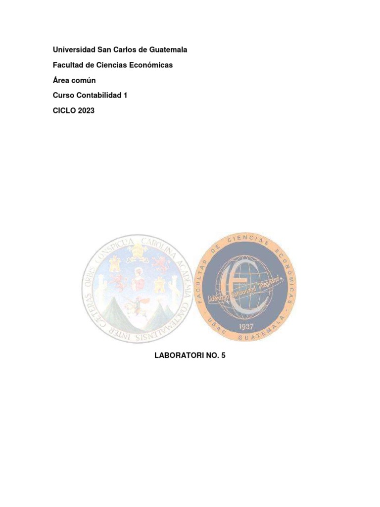 Lab 5 Contabilidad 1 USAC 2023 | PDF