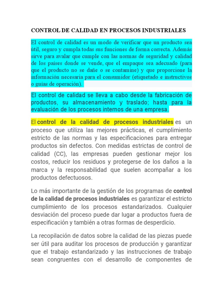 Control de Calidad - Lorna | PDF