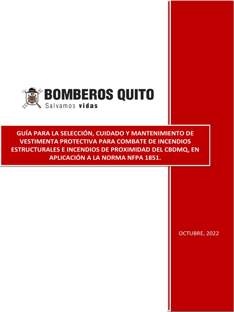 Guía para La Selección Cuidado y Mantenimiento de EPP en Base A La NFPA 1851 CB-DMQ - 2022 - OK ...