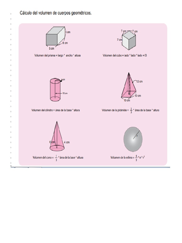 Ejercicios de Áreas y Volúmenes de Figuras Sólidas PDF | PDF
