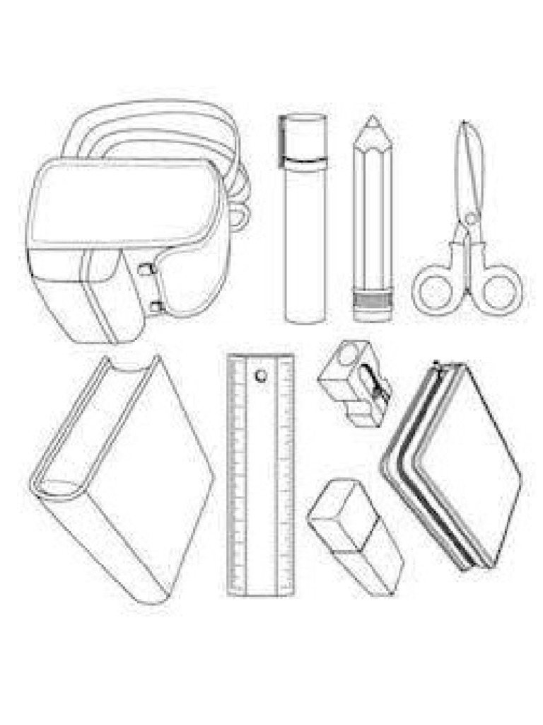 Utiles Escolares para Colorear | PDF