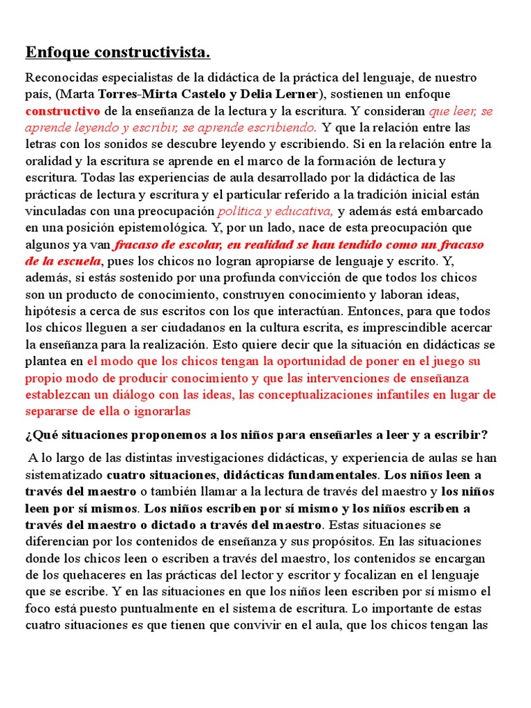 Enfoque Constructivista | PDF