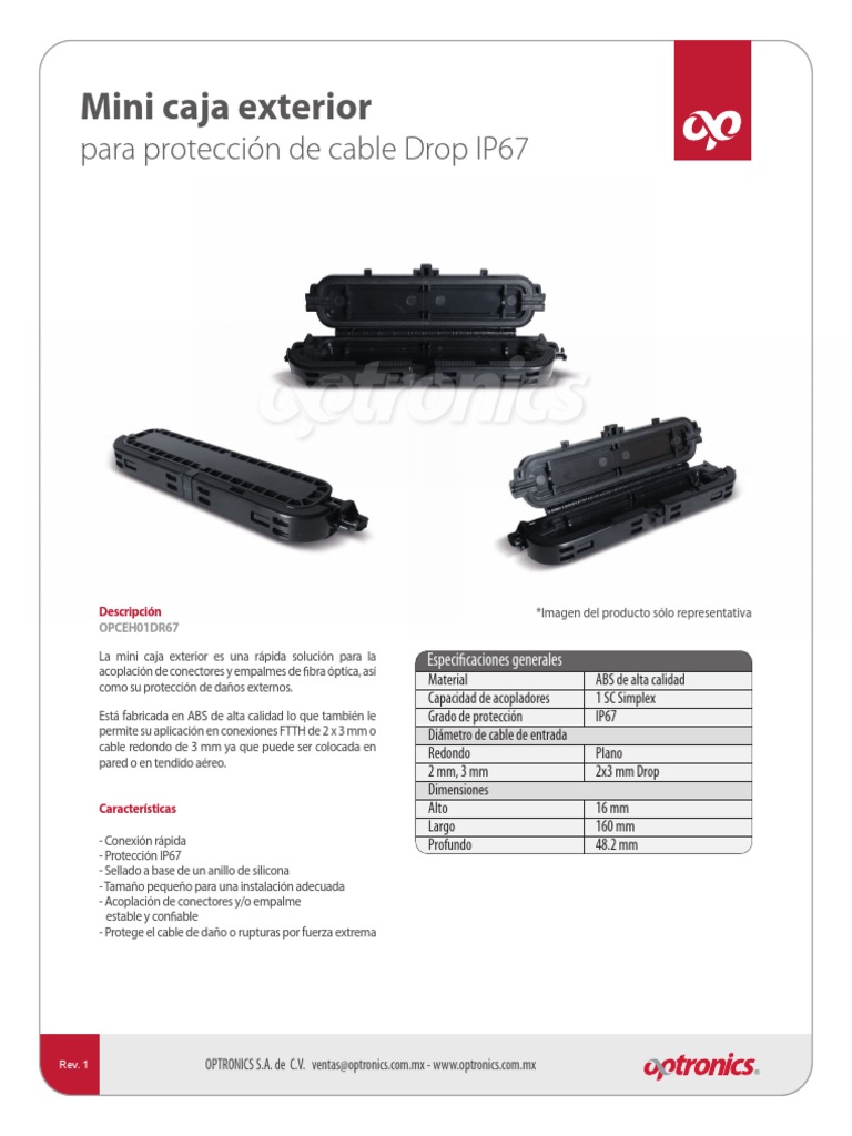 30 Mini Caja Exterior para Protección de Cable Drop IP67 PDF | PDF 30 Mini Caja Exterior para Protección de Cable Drop IP67 PDF | PDF