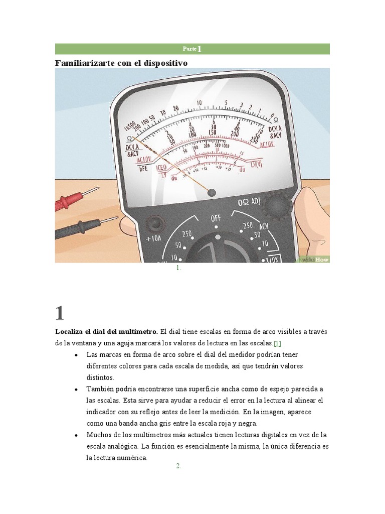 Manual Del Multimetro | PDF | Corriente eléctrica | Resistor