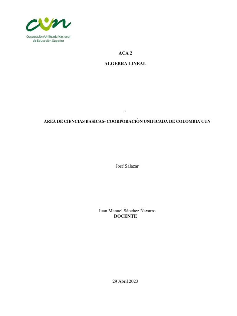 Importancia del Álgebra Lineal en Ingeniería | PDF | Álgebra lineal ...