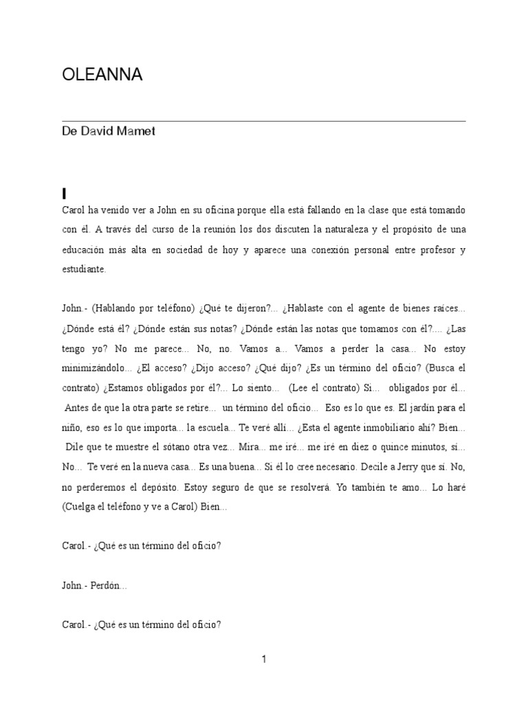 Oleana Español Pdf Justicia Crimen Y Violencia