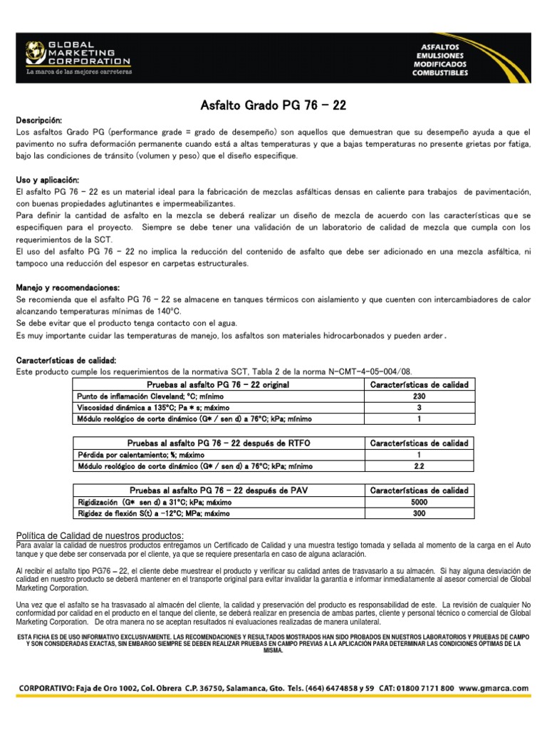 PG 76 - 22 Convencional PDF | PDF