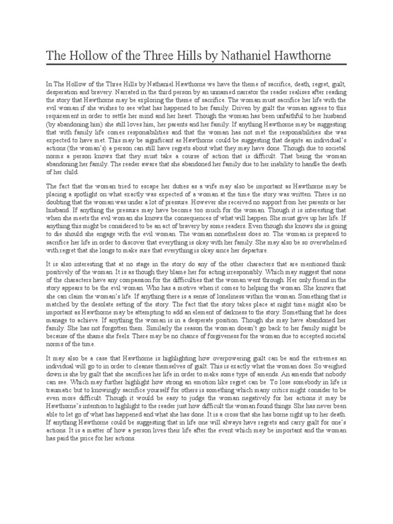 The Hollow of The Three Hills by Nathaniel Hawthorne | PDF