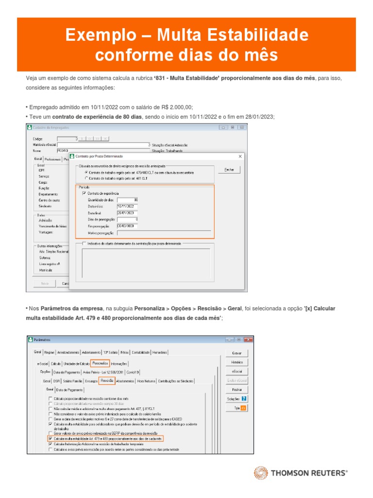 Exemplo Multa Estabilidade Proporcional | PDF
