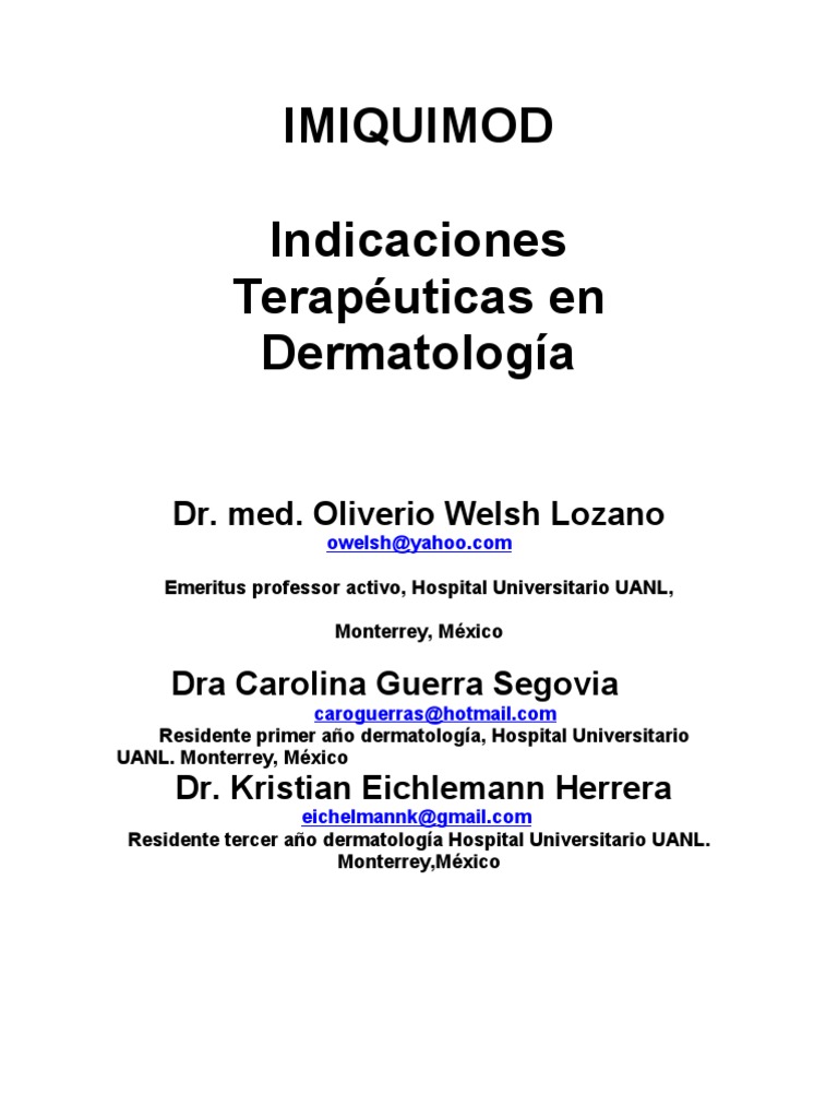 Imiquimod. Indicaciones Terapéuticas en Dermatología | PDF | Citocina | Célula T