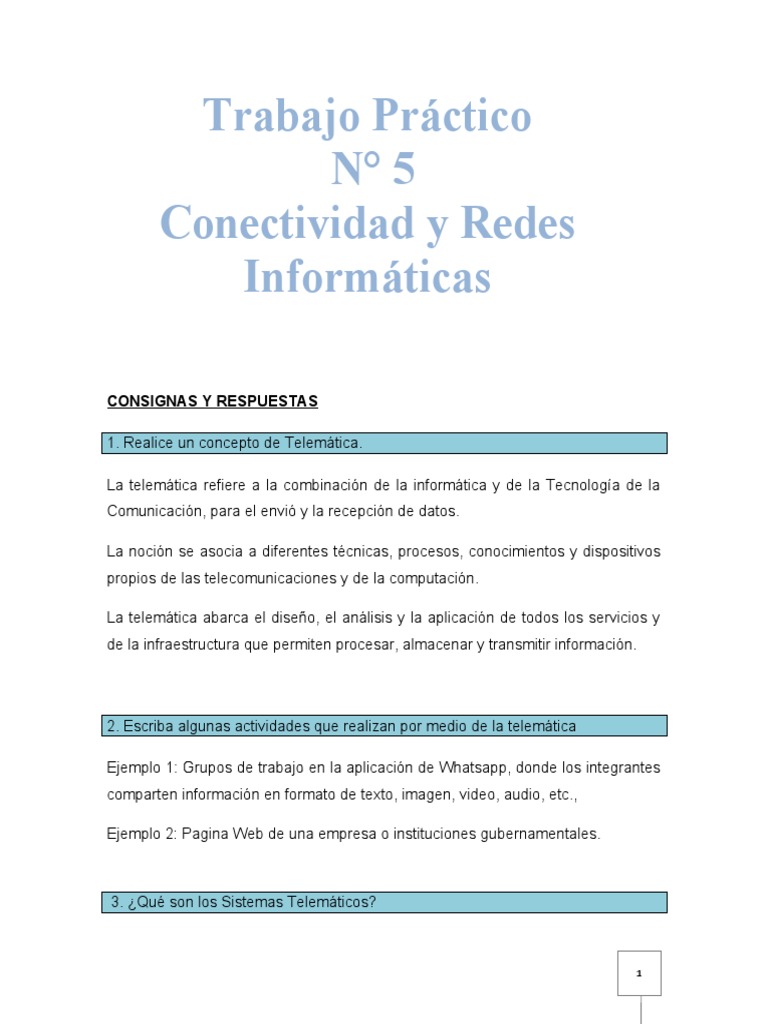 Tp5-Conc y Redes Informaticas | PDF | Informática | Internet