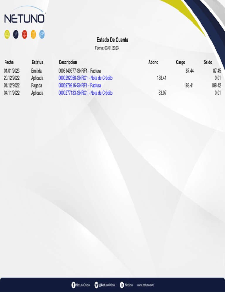 Estado de Cuenta Netuno 91668 | PDF