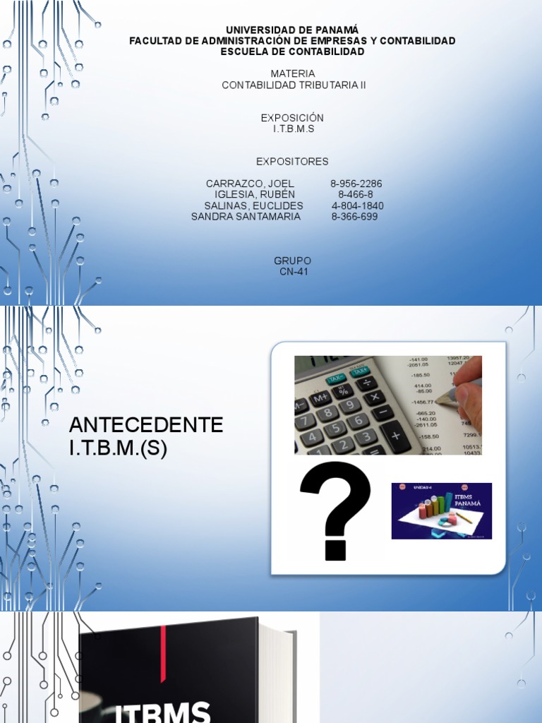 Presentación Itbms Power Point 1 | PDF | Impuestos | Economias