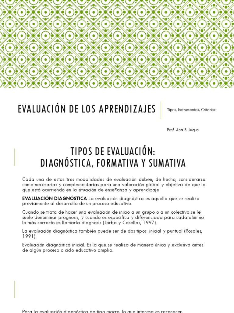 Evaluación de Los Aprendizajes | PDF | Evaluación | Aprendizaje