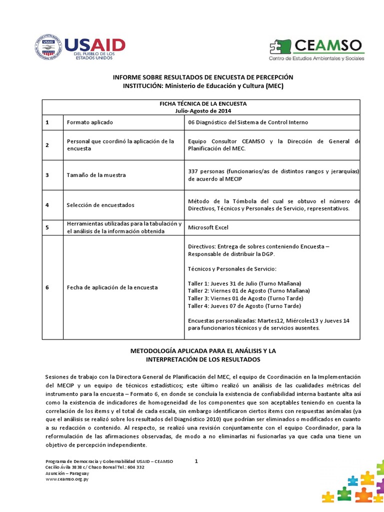 Informe de Resultado - Autodiagnostico Mec PDF | PDF | Evaluación | Diseño
