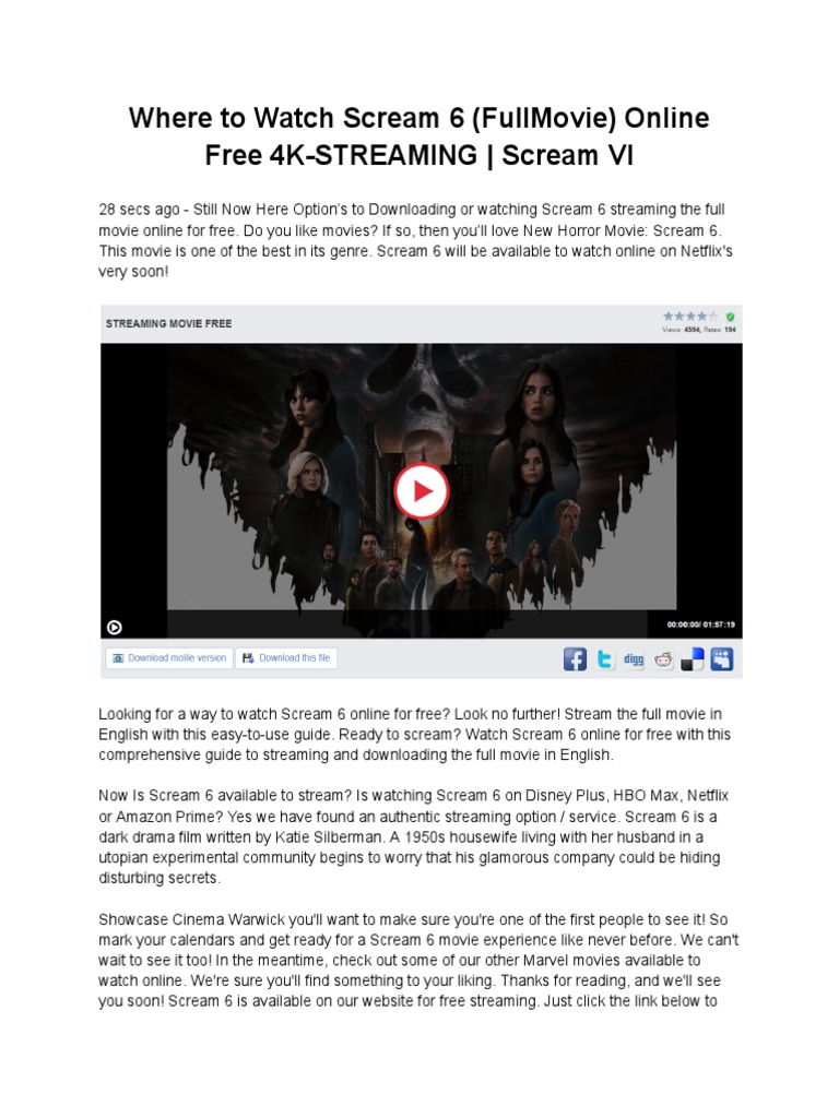 Scream 6 Watch Ca PDF | PDF