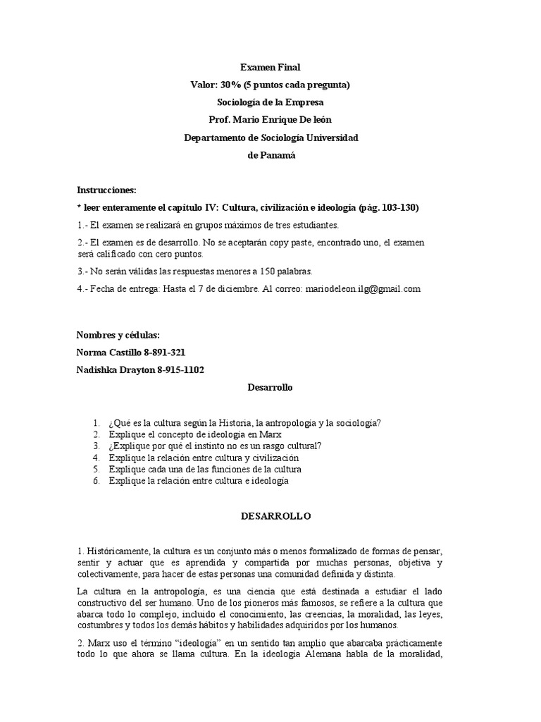 Examen Final | PDF