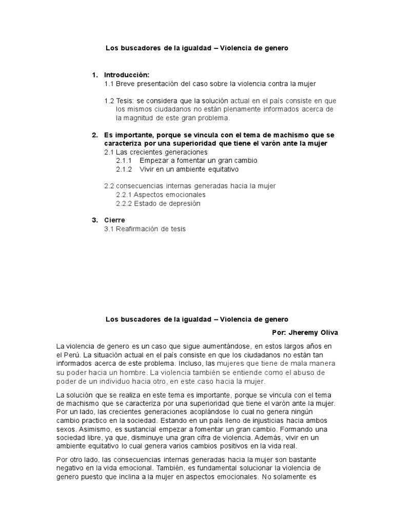 Oliva Montalvo - TB1 PDF | PDF | Violencia | Las emociones