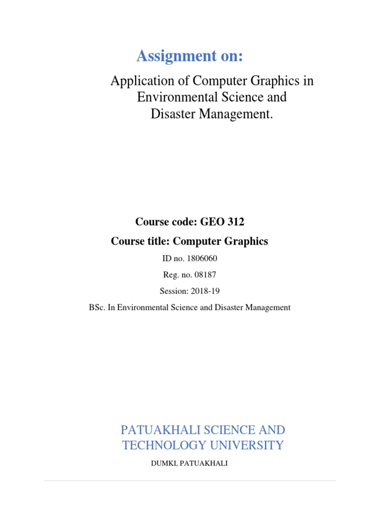 Assignment - GEO 312 (1806060) | PDF