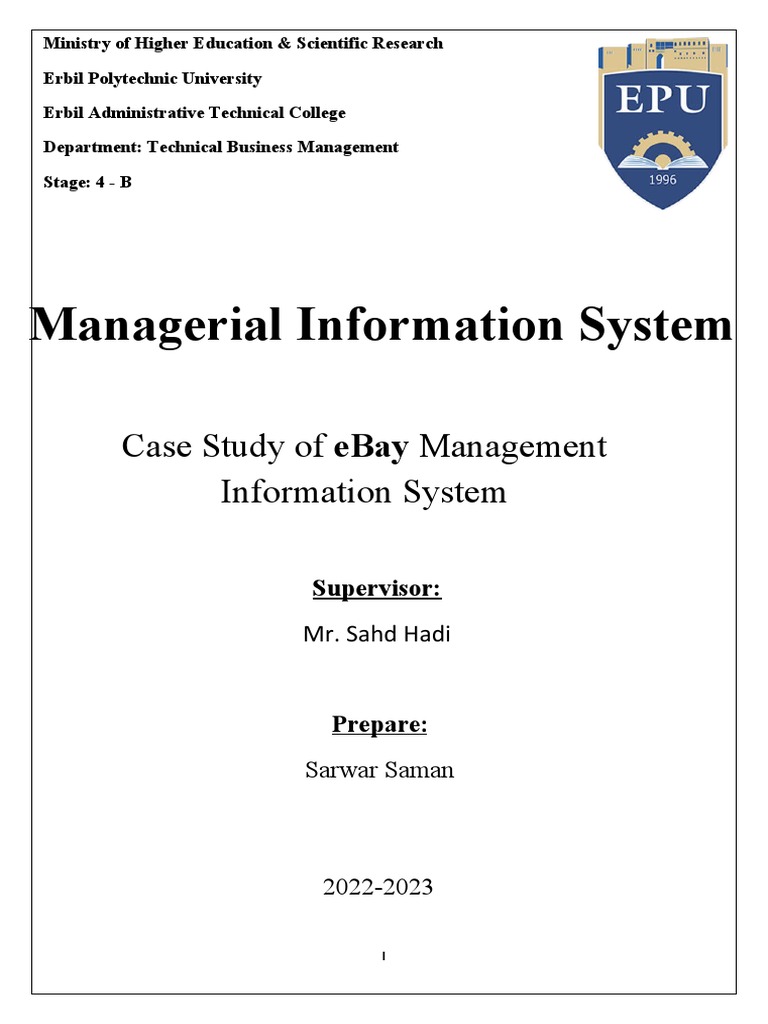 Analyzing the Strategic Management Information System of Ebay and ...