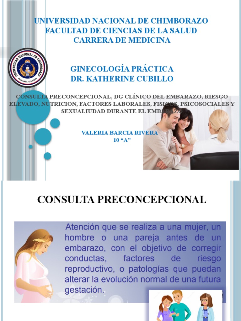 Consulta Preconcepcional | PDF | El embarazo | Gonadotropina coriónica ...