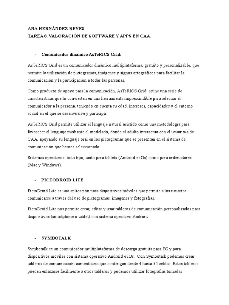 Tarea 8. SAAC PDF | PDF | Tableta | Software de la aplicacion