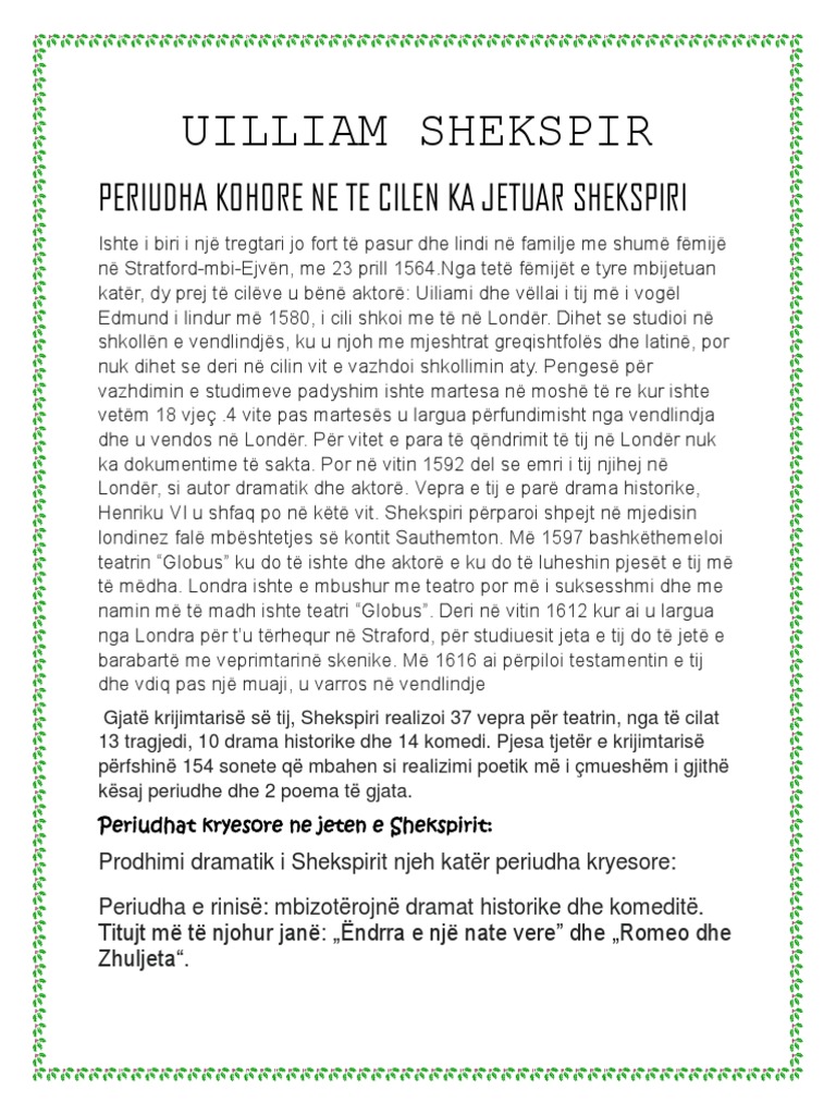 Uilliam Shekspir | PDF